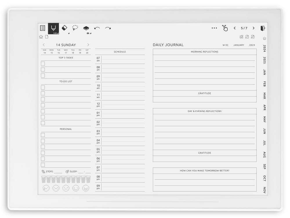 Download Supernote Daily Journal PDF 2025 & 2026