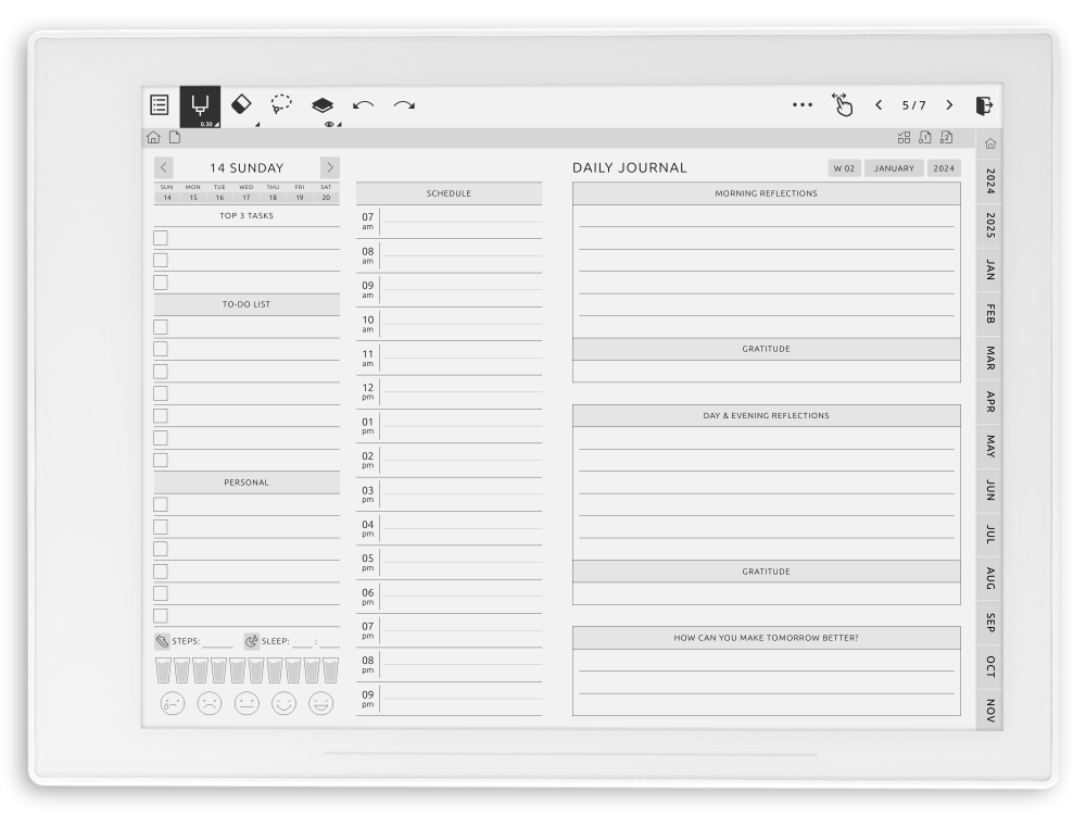 Download Supernote Daily Journal PDF 2025 & 2026