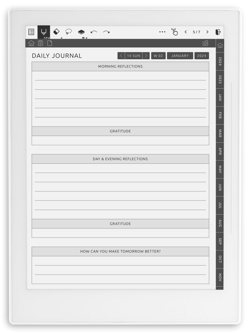 Download Supernote Daily Journal PDF 2026 & 2027