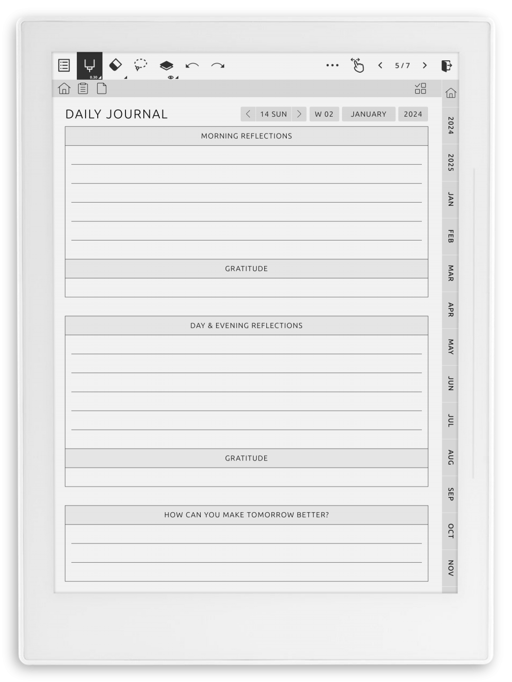 Download Supernote Daily Journal PDF 2026 & 2027