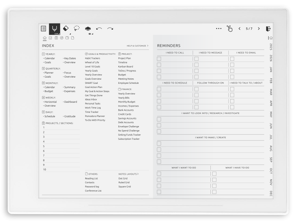 Download Supernote Goal Planner – Digital Goal Tracker with SMART Templates