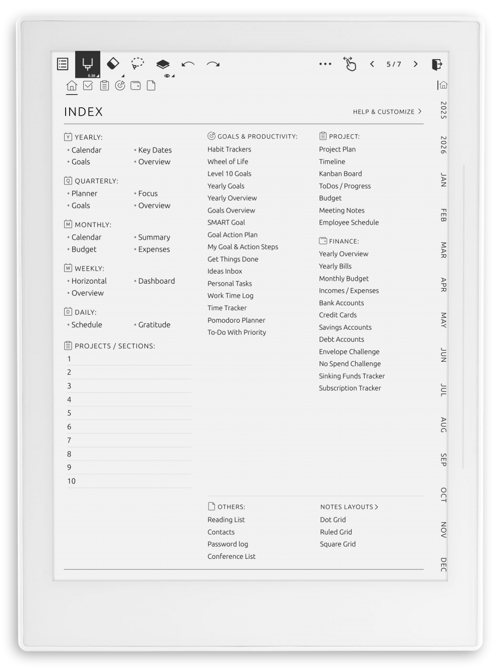 Download Supernote Goal Planner – Digital Goal Tracker with SMART Templates