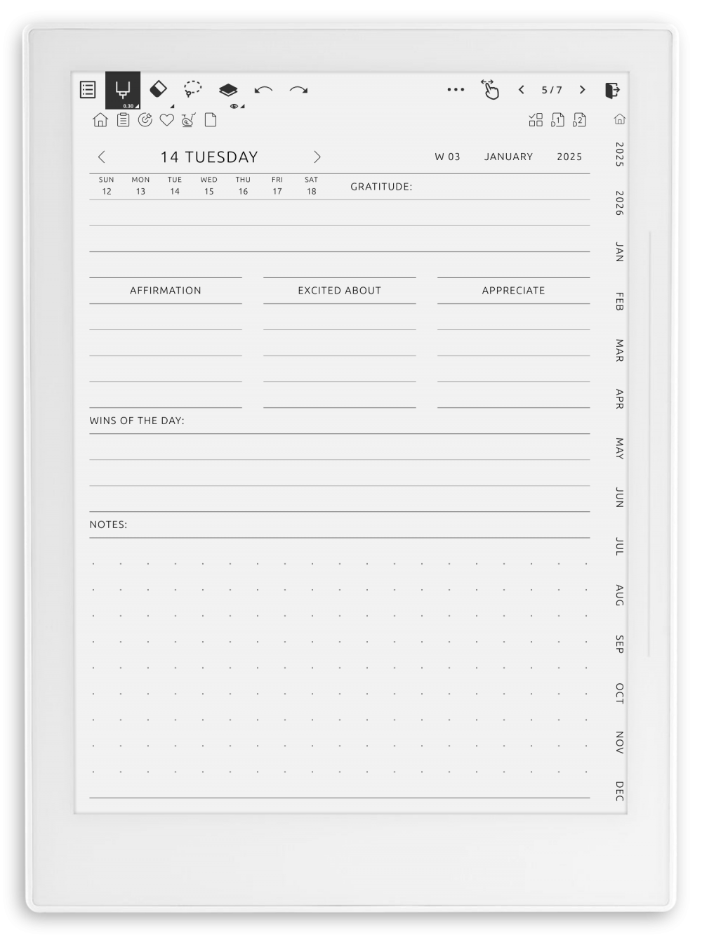 Download Gratitude Planner PDF for reMarkable