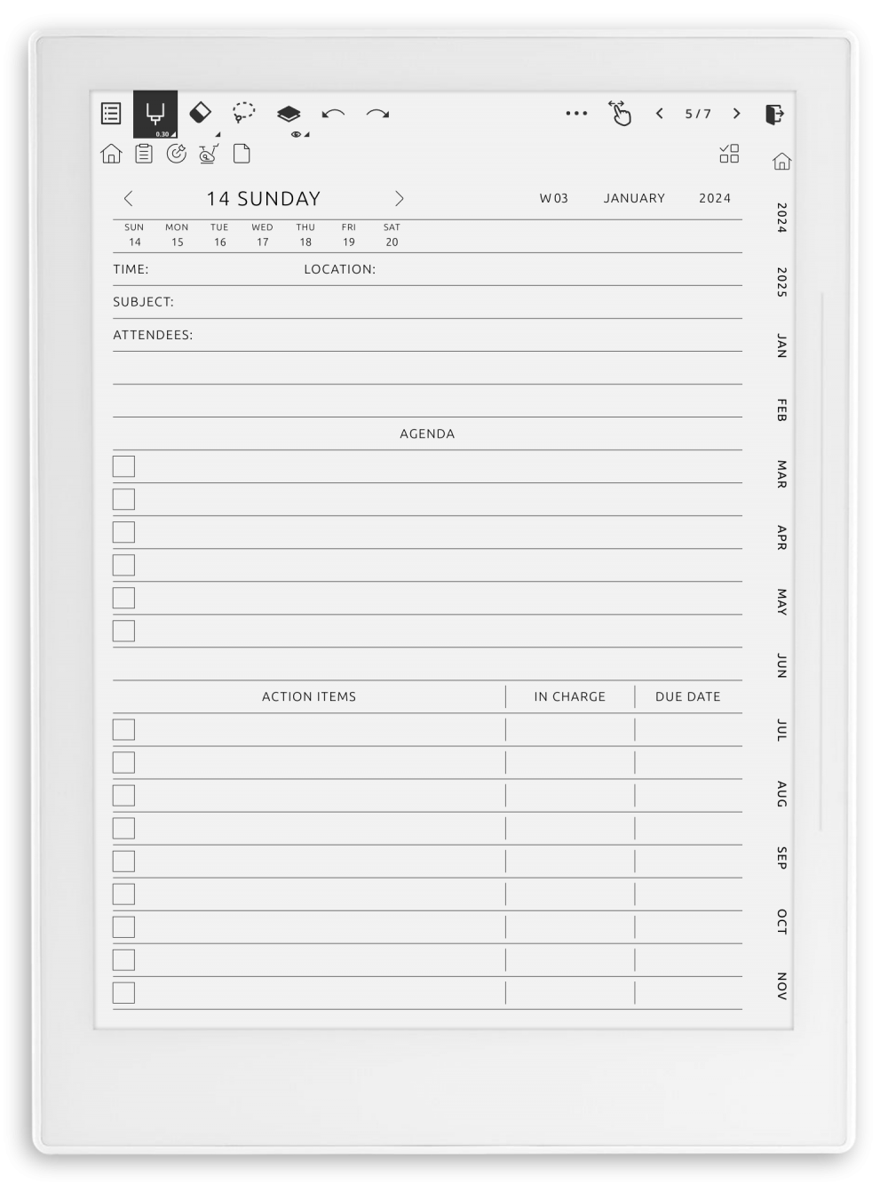 Download Supernote Meeting Notes Hyperlinked PDF