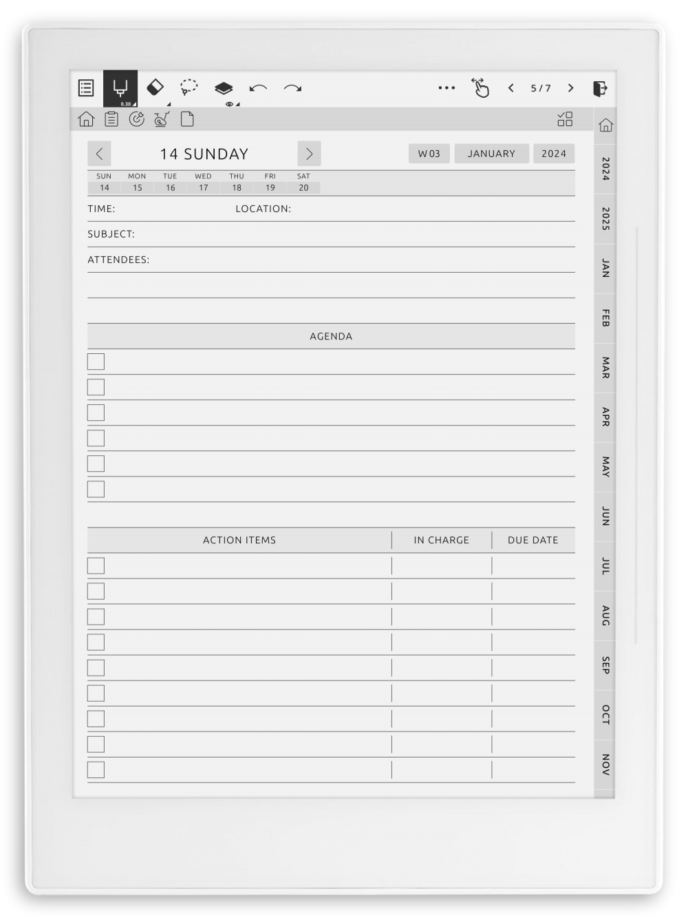 Download Supernote Meeting Notes Hyperlinked PDF