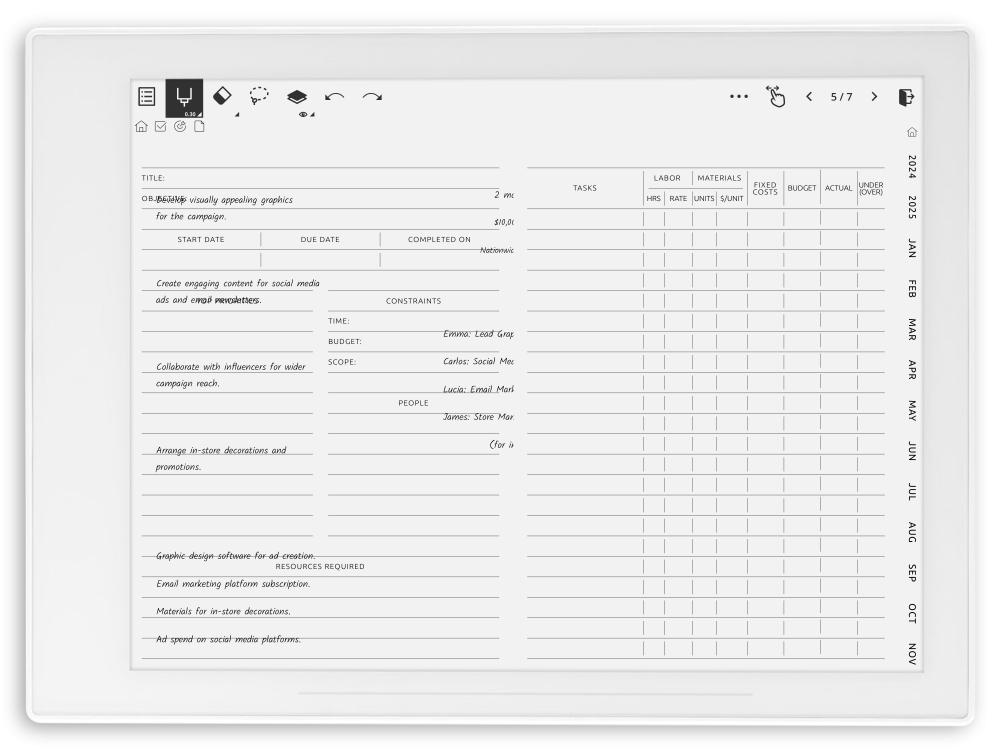 Download Supernote Project Planner Hyperlinked PDF