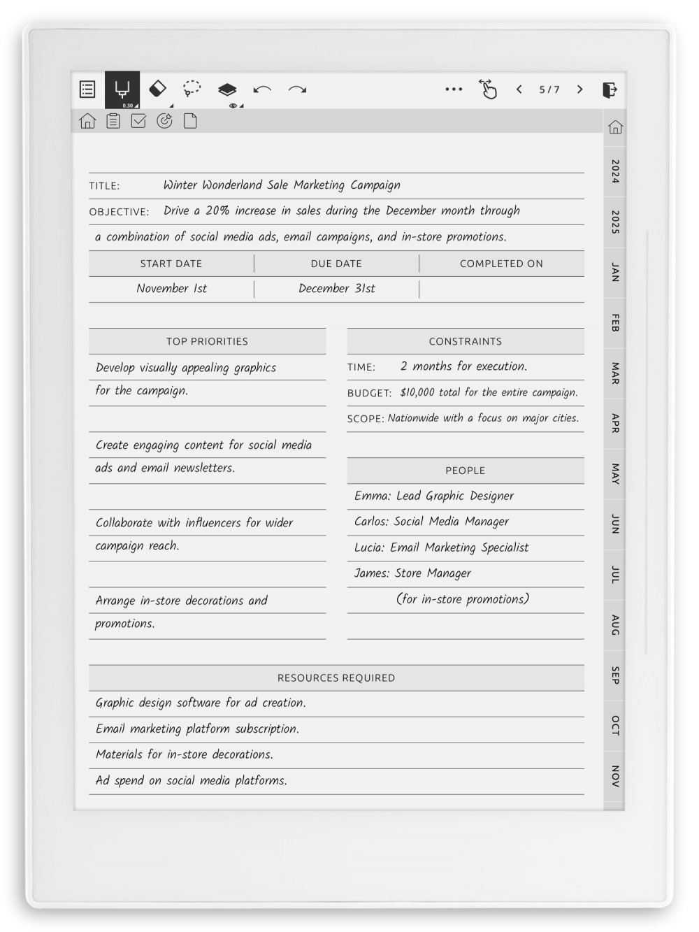 Download Supernote Project Planner Hyperlinked PDF