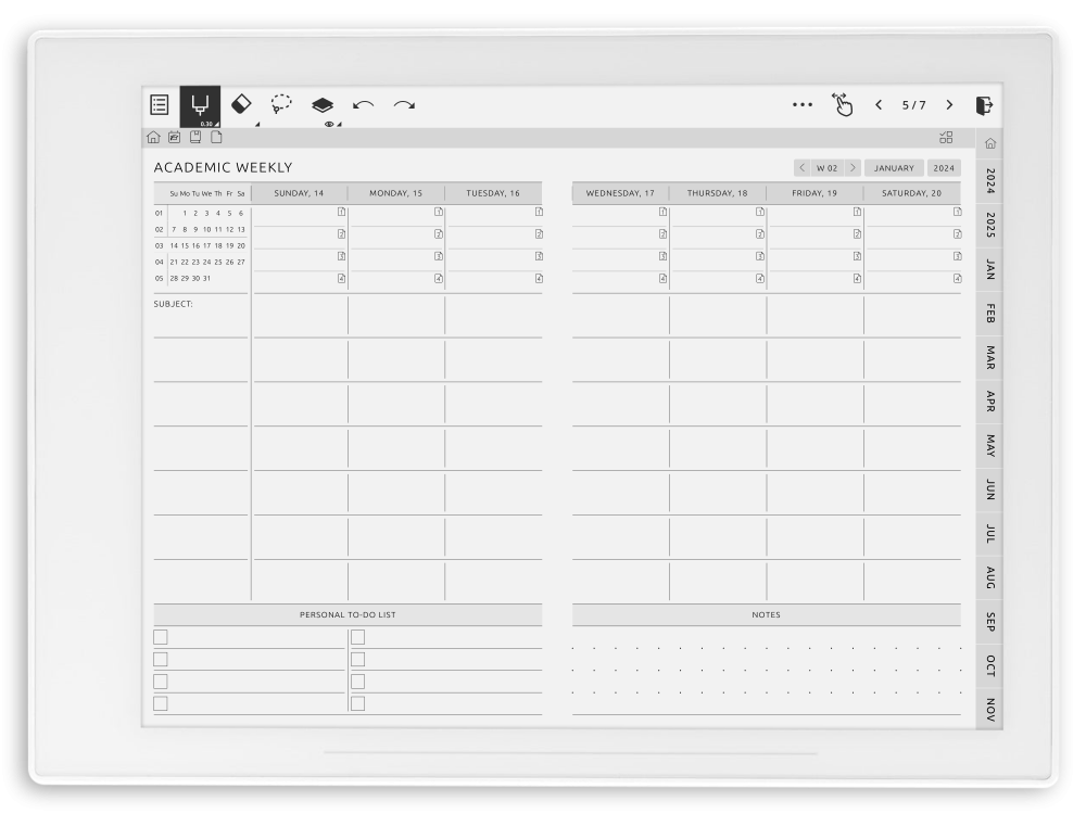 Download Printable Supernote Teacher Planner PDF
