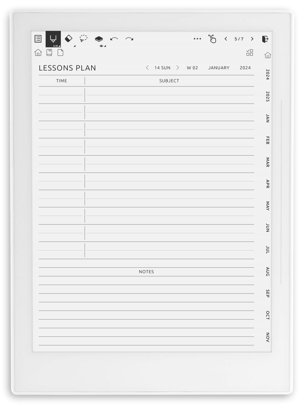 Download Printable Supernote Teacher Planner PDF