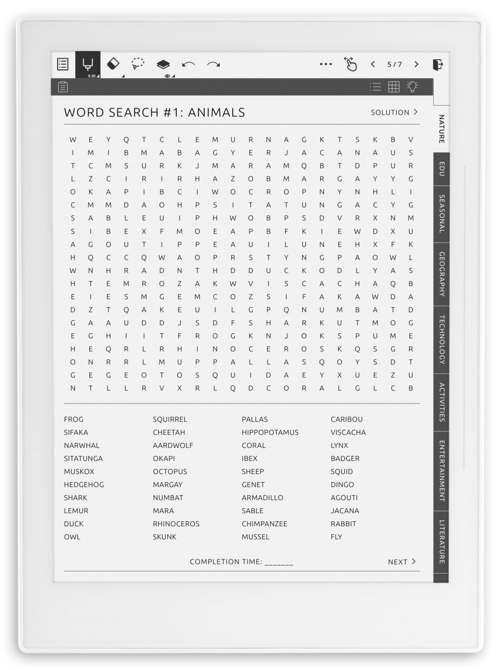 Supernote Word Search Puzzles – Fun & Relaxing Brain Games