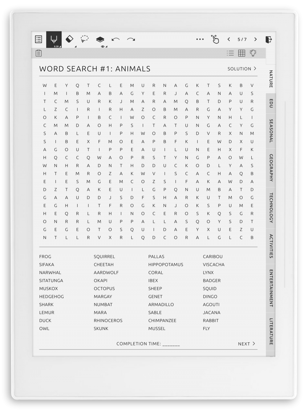 Supernote Word Search Puzzles – Fun & Relaxing Brain Games