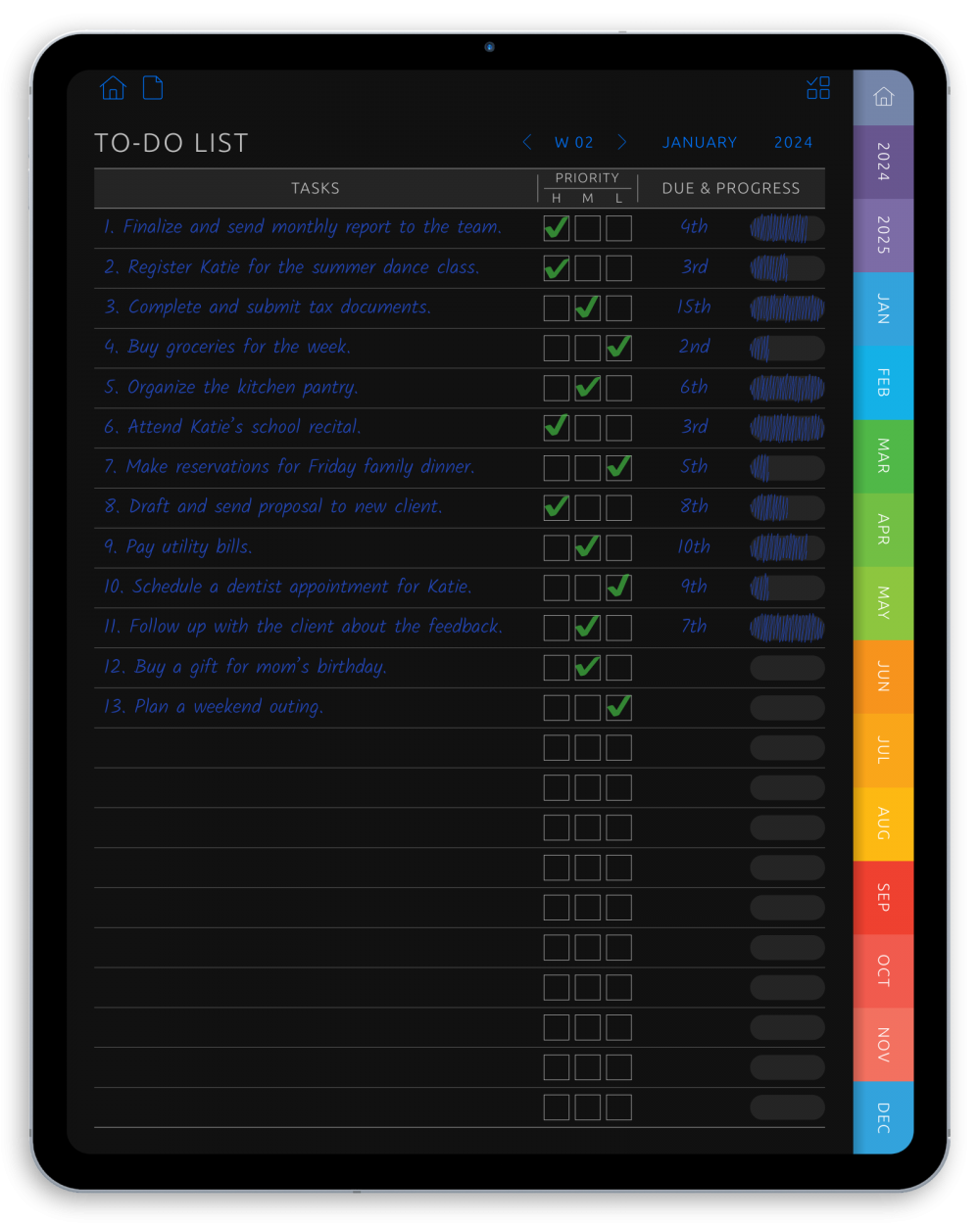 Download Weekly To-Do Digital Planner PDF for GoodNotes, iPad