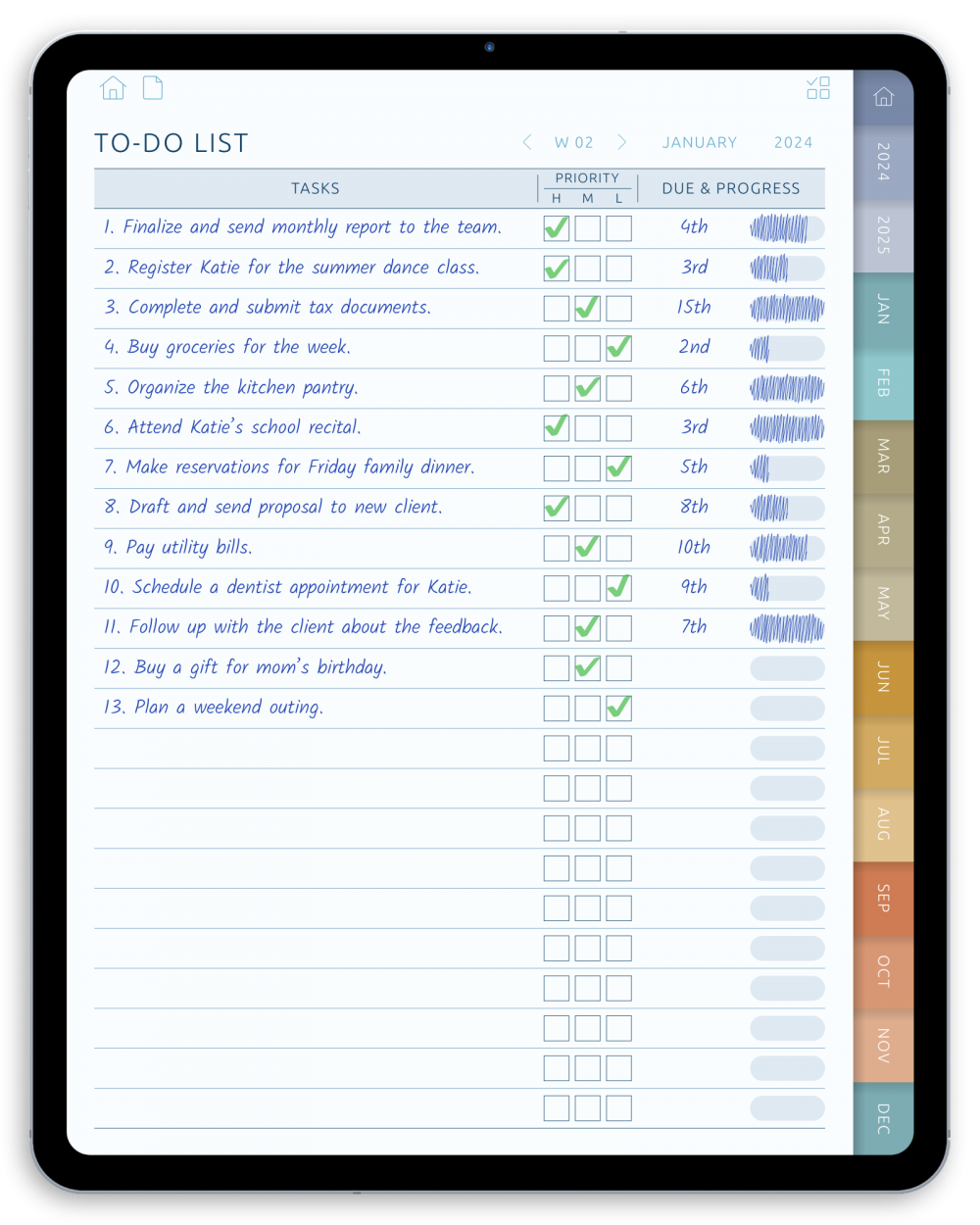 Download Weekly To-Do Digital Planner PDF for GoodNotes, iPad