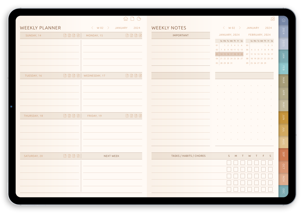 Download Weekly Journal PDF for GoodNotes, iPad, Android