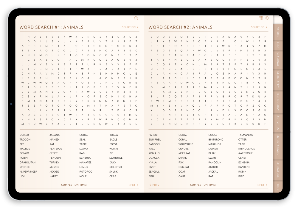 Download Word Search Puzzles for iPad Hyperlinked PDF
