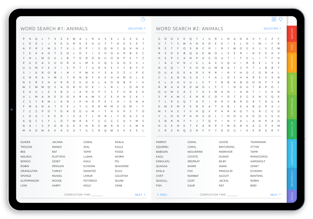 Download Word Search Puzzles for iPad Hyperlinked PDF