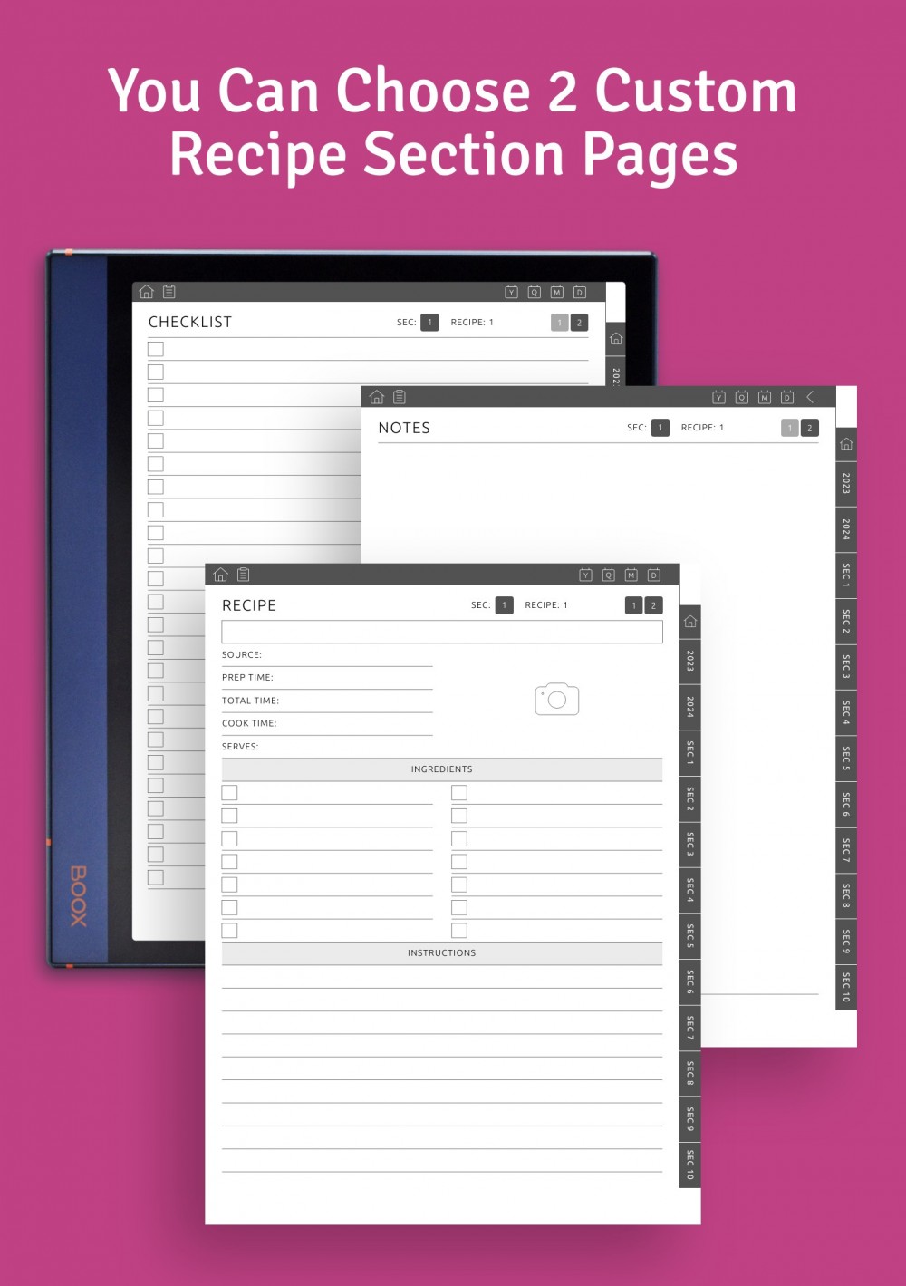 Download Meal Planner PDF for ONYX BOOX Note Air