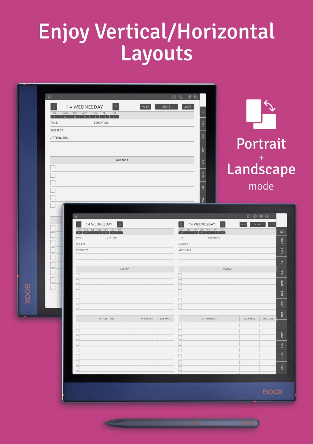 Download Meeting Notes Hyperlinked PDF for BOOX Note Air