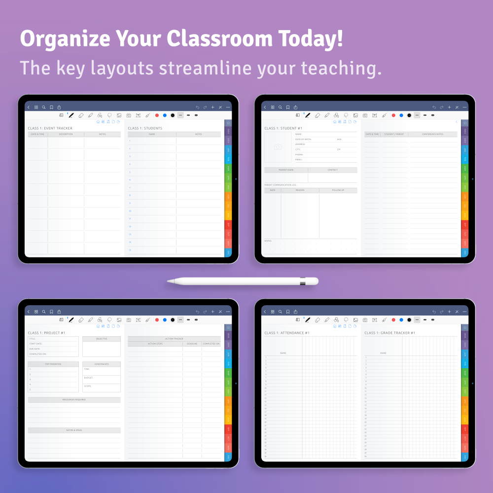 Download Customizable Digital Teacher Planner PDF