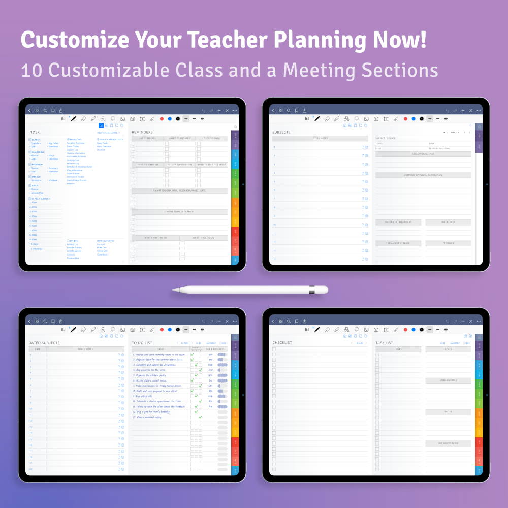 Download Customizable Digital Teacher Planner PDF