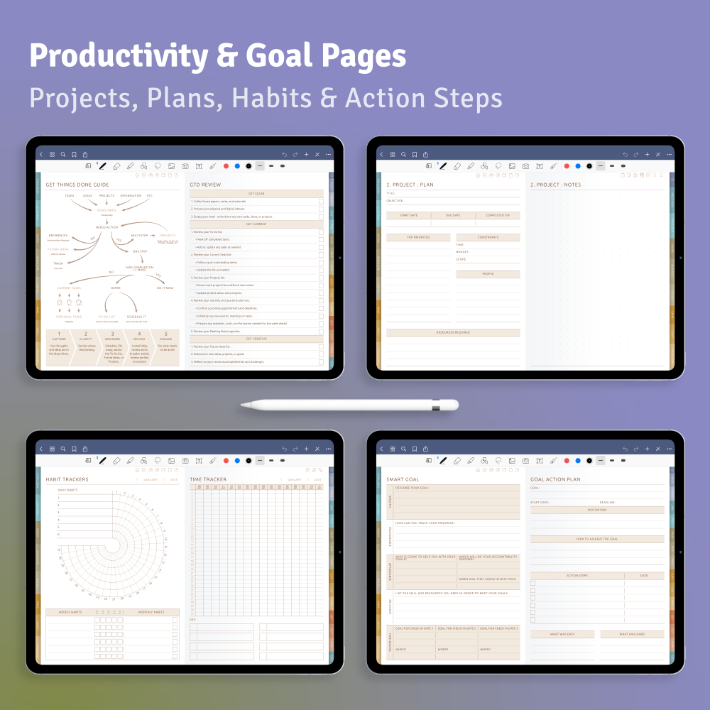 Daily Productivity Digital Planner (Light Theme) - Download for iPad ...