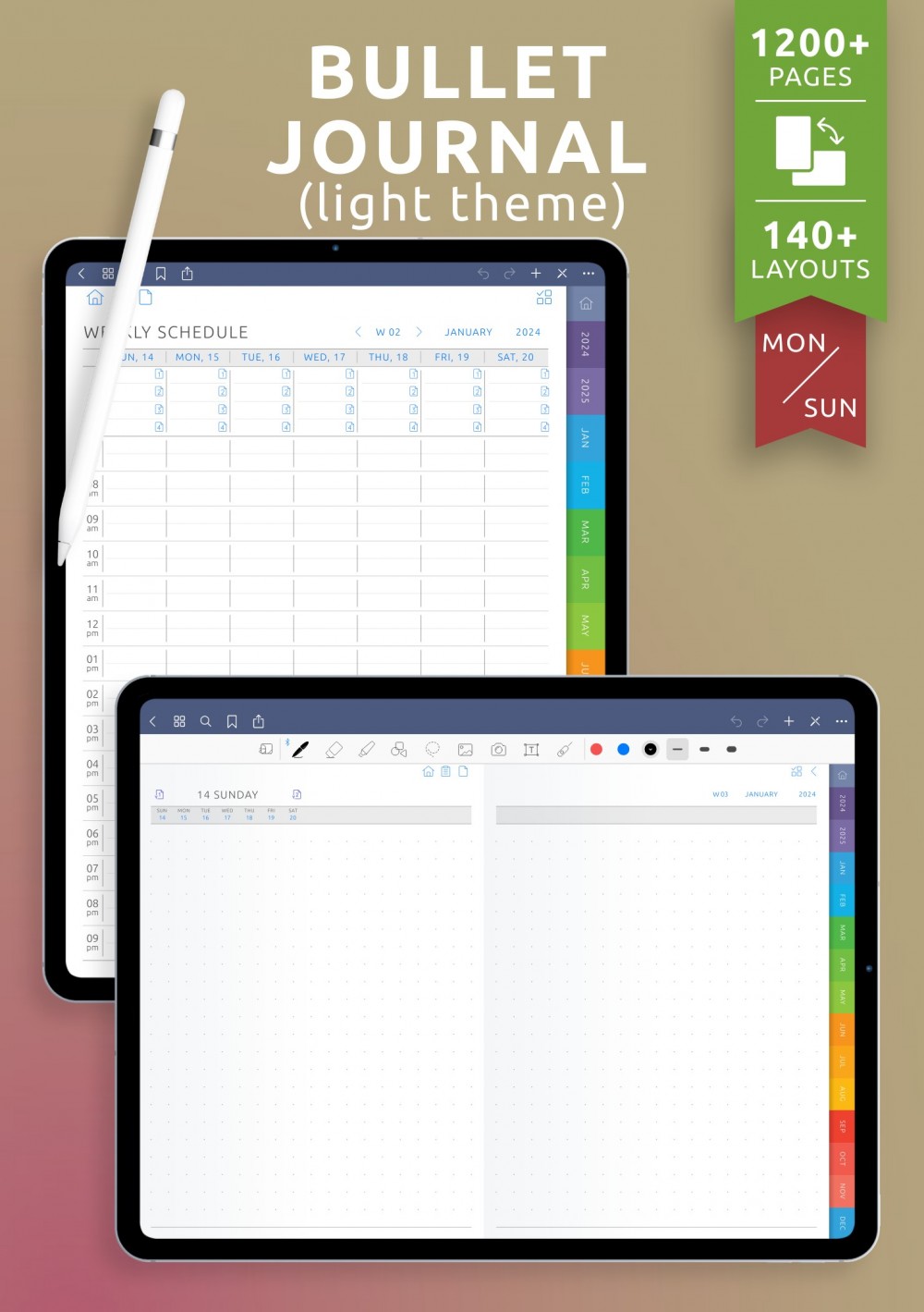 Digital Bullet Journal – Customizable PDF, Simple & Productive
