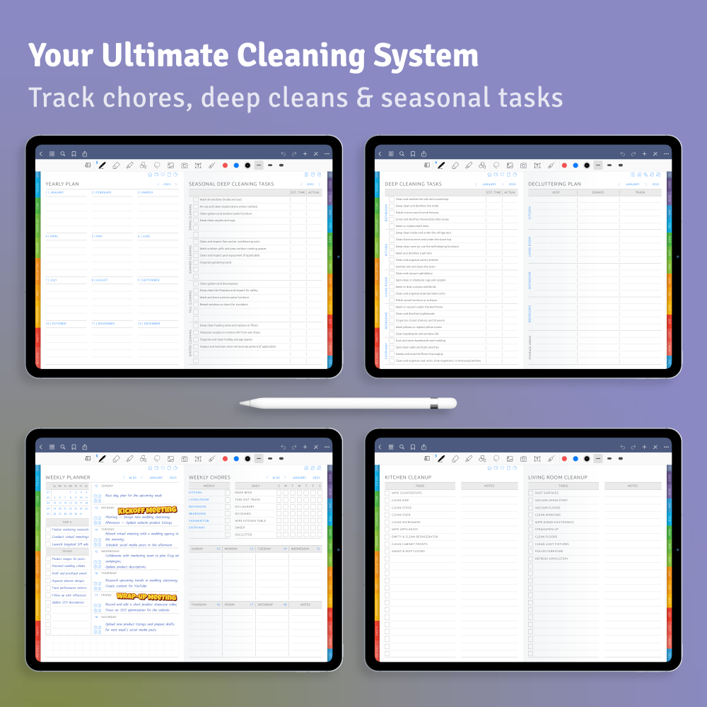 Download Digital Household & Cleaning Planner PDF for GoodNotes, iPad ...