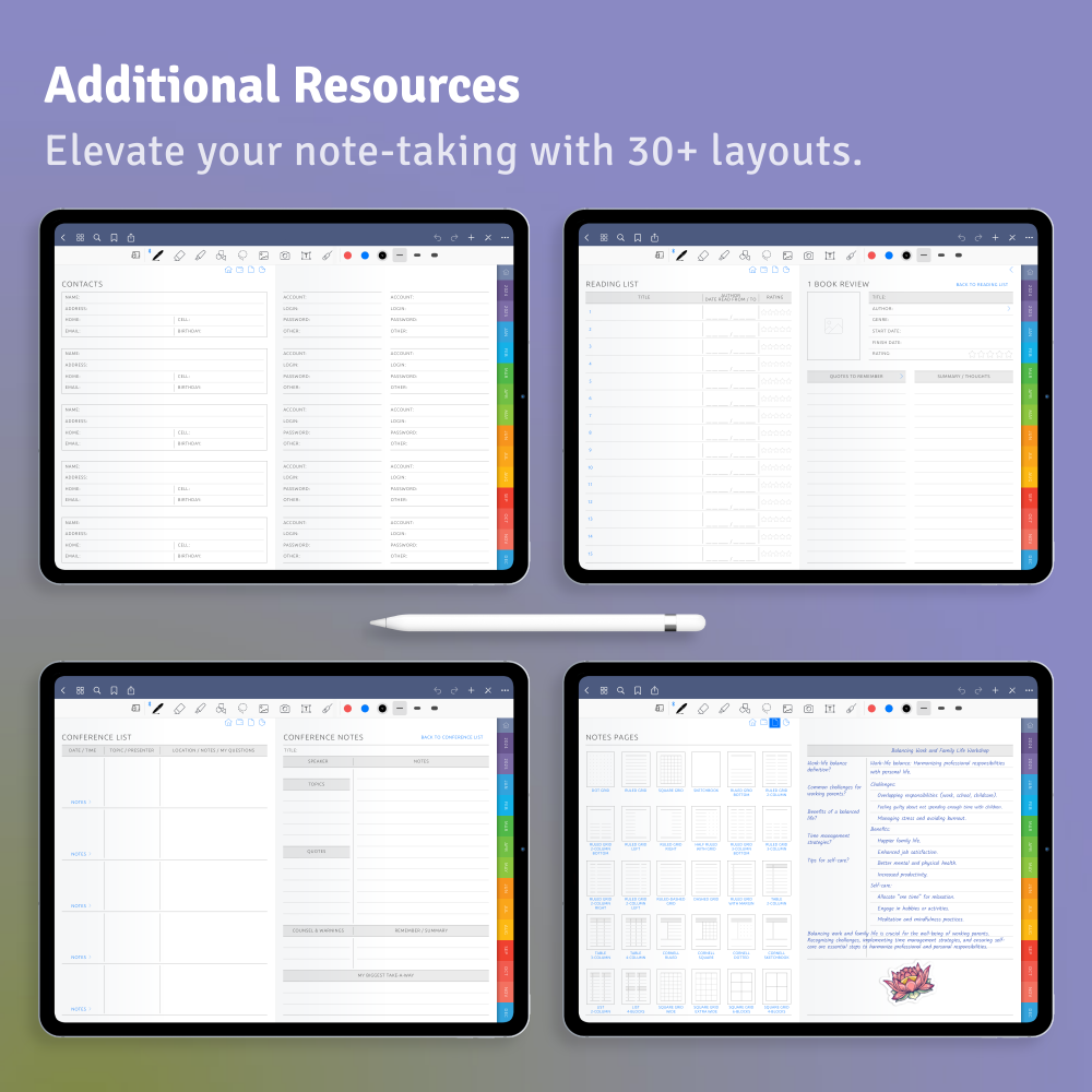 Download 2026 - 2031 Monthly Calendar (5 years) for GoodNotes, iPad, etc