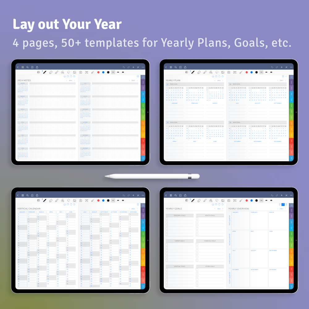 Download 2026 - 2031 Monthly Calendar (5 years) for GoodNotes, iPad, etc
