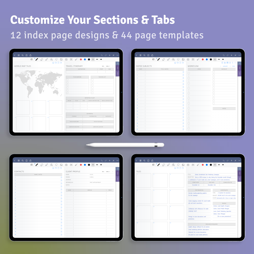 Download 2026 - 2031 Monthly Calendar (5 years) for GoodNotes, iPad, etc