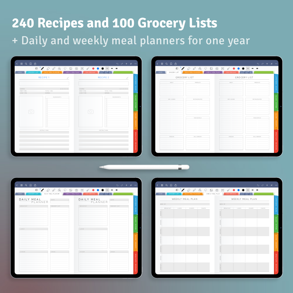 Download Digital Recipe Book PDF for GoodNotes, iPad
