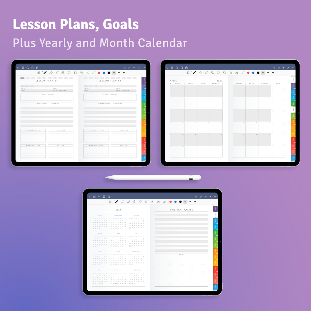 Digital Teacher Lesson Planner for GoodNotes, Noteshelf, Notability