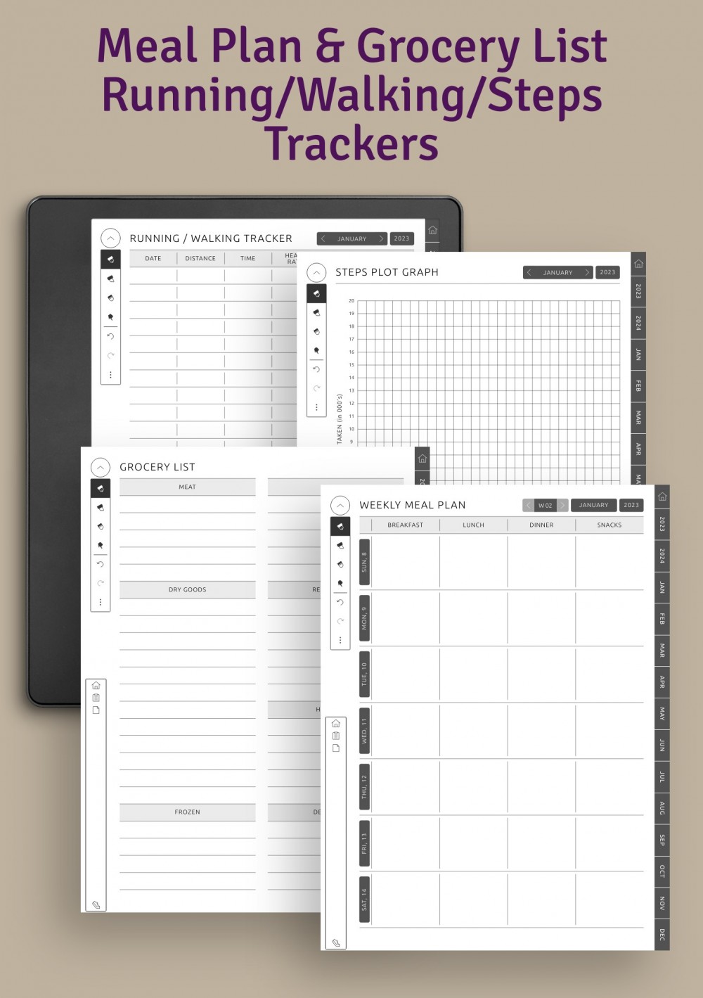 Kindle Scribe Health & Fitness Planner – Download Hyperlinked PDF