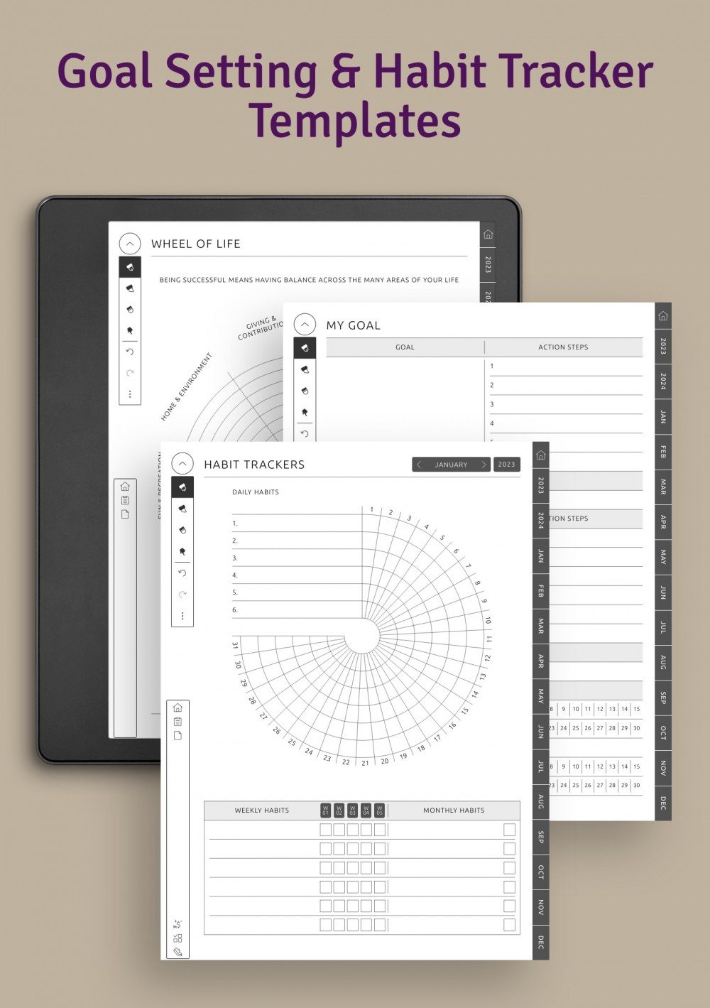 Kindle Scribe Health & Fitness Planner – Download Hyperlinked PDF