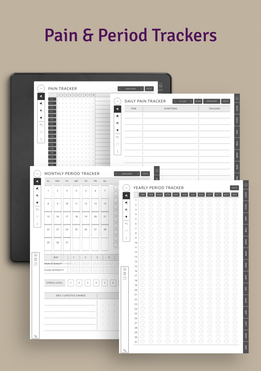 Kindle Scribe Health & Fitness Planner – Download Hyperlinked PDF
