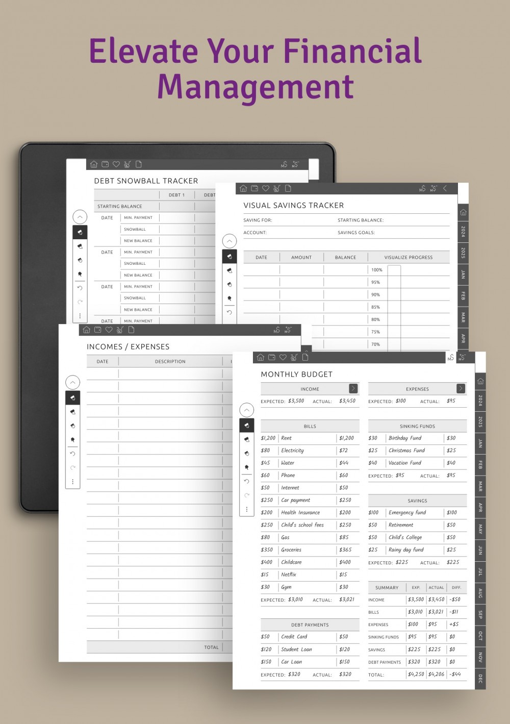 Download Kindle Scribe Monthly Planner Hyperlinked PDF