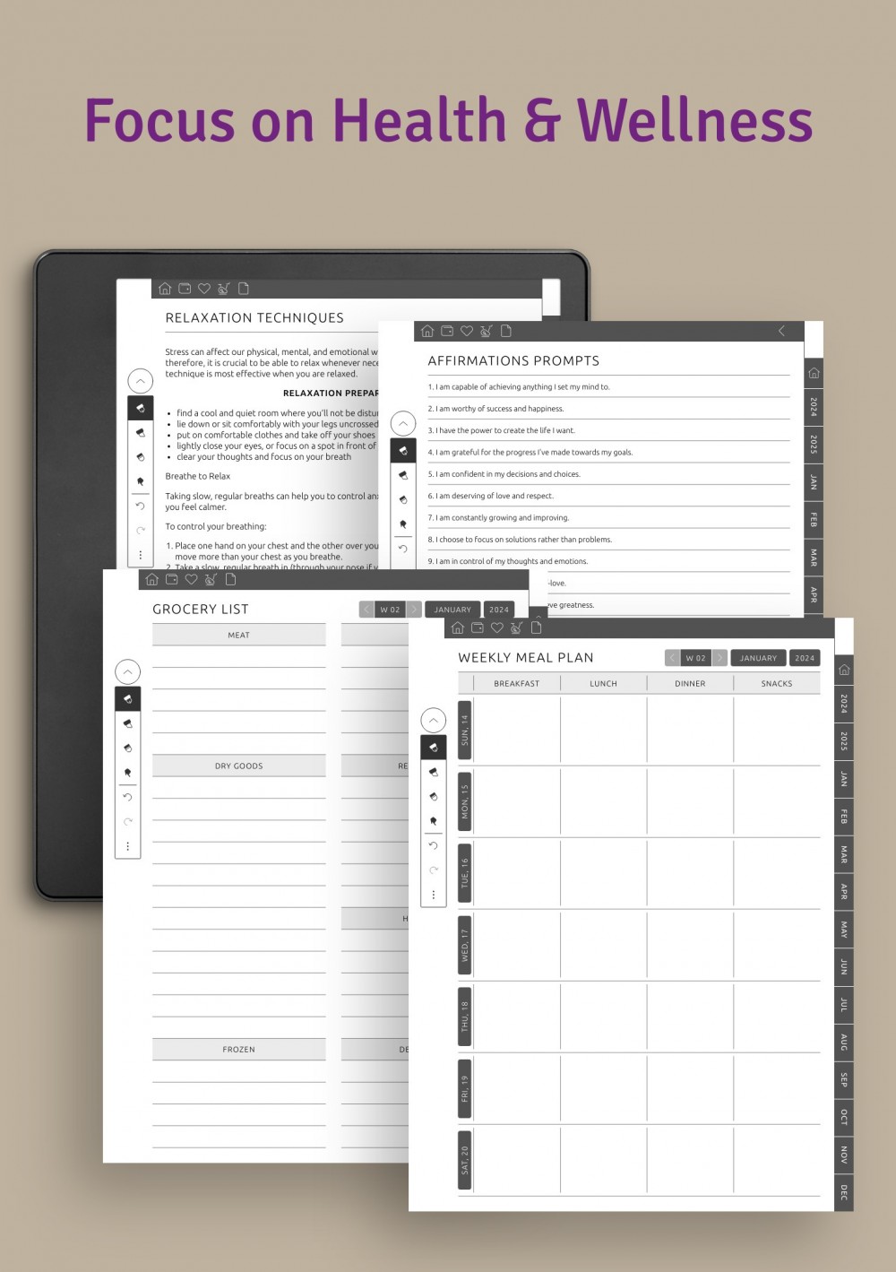 Download Kindle Scribe Monthly Planner Hyperlinked PDF