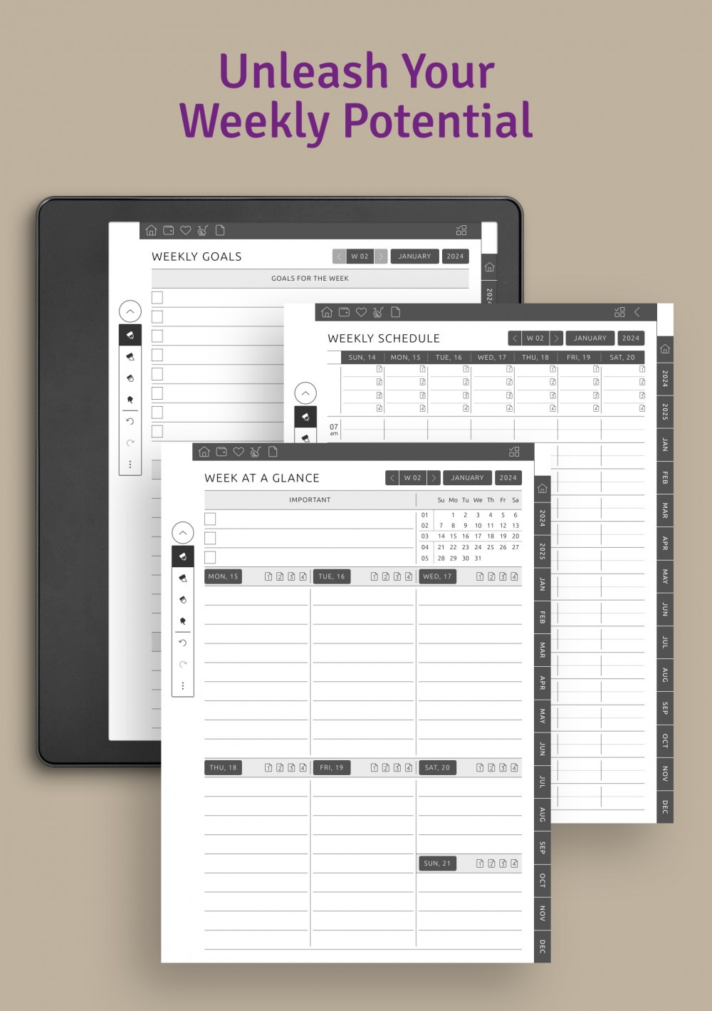 Download Kindle Scribe Monthly Planner Hyperlinked PDF