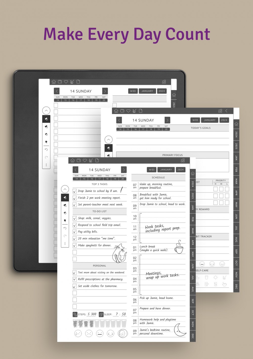 Download Kindle Scribe Monthly Planner Hyperlinked PDF