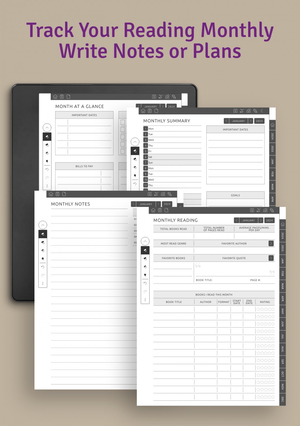 Download Kindle Scribe Reading Journal Hyperlinked PDF