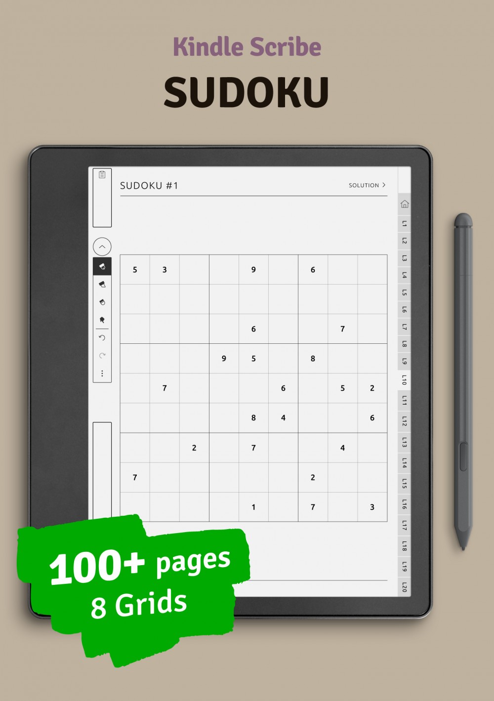 Download Kindle Scribe Sudoku Puzzles Hyperlinked PDF