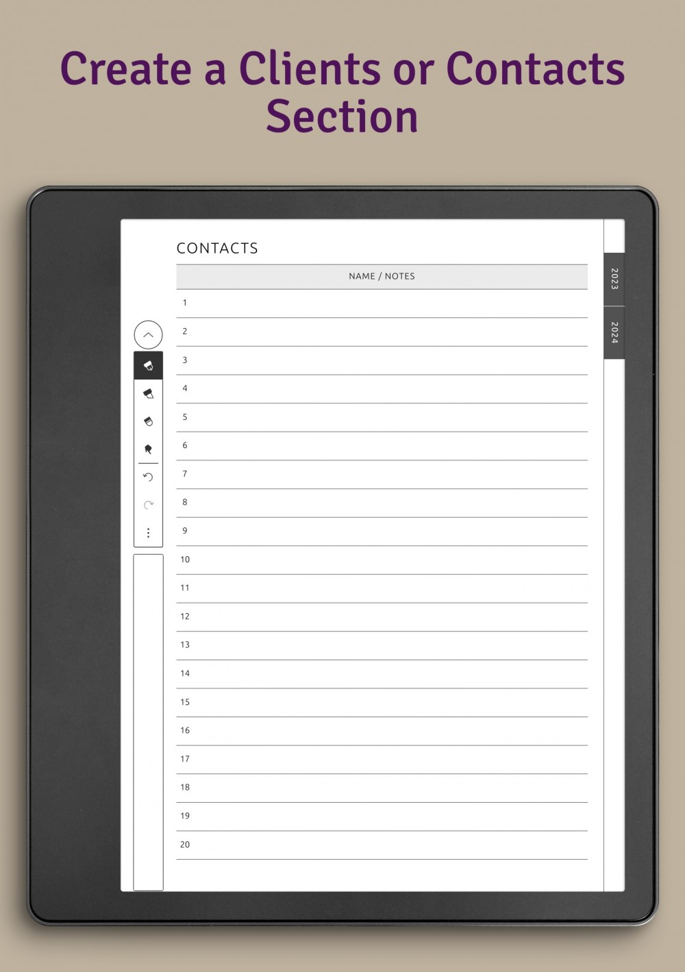 Kindle Scribe Custom Section Book – Personalize Your Digital Planner