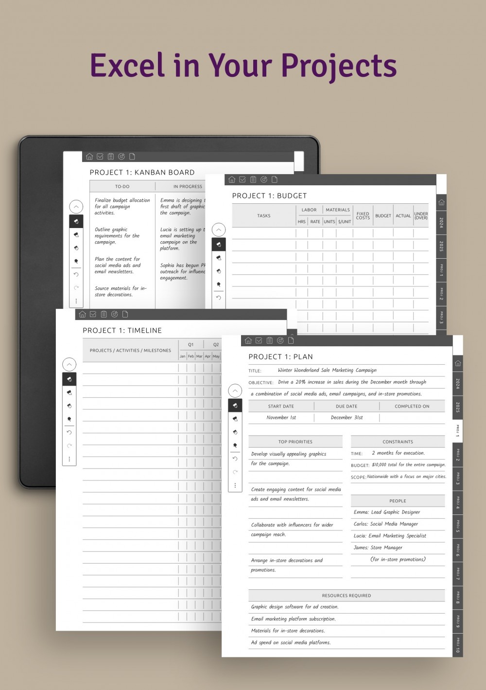 Kindle Scribe Weekly Schedule Planner – Hyperlinked PDF Download