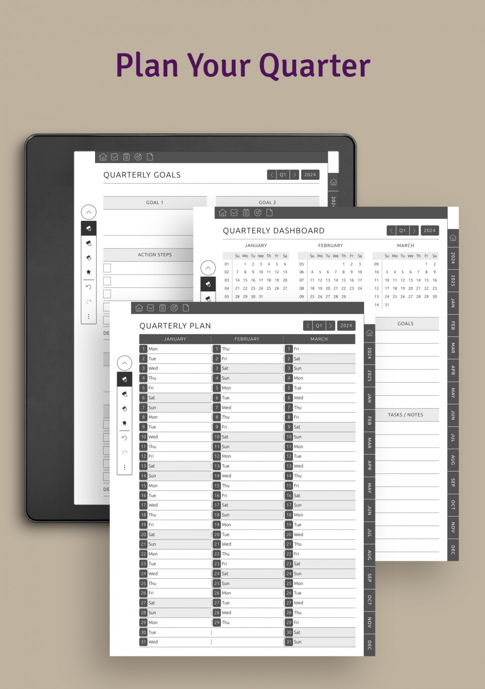 Kindle Scribe Weekly Schedule Planner – Hyperlinked PDF Download