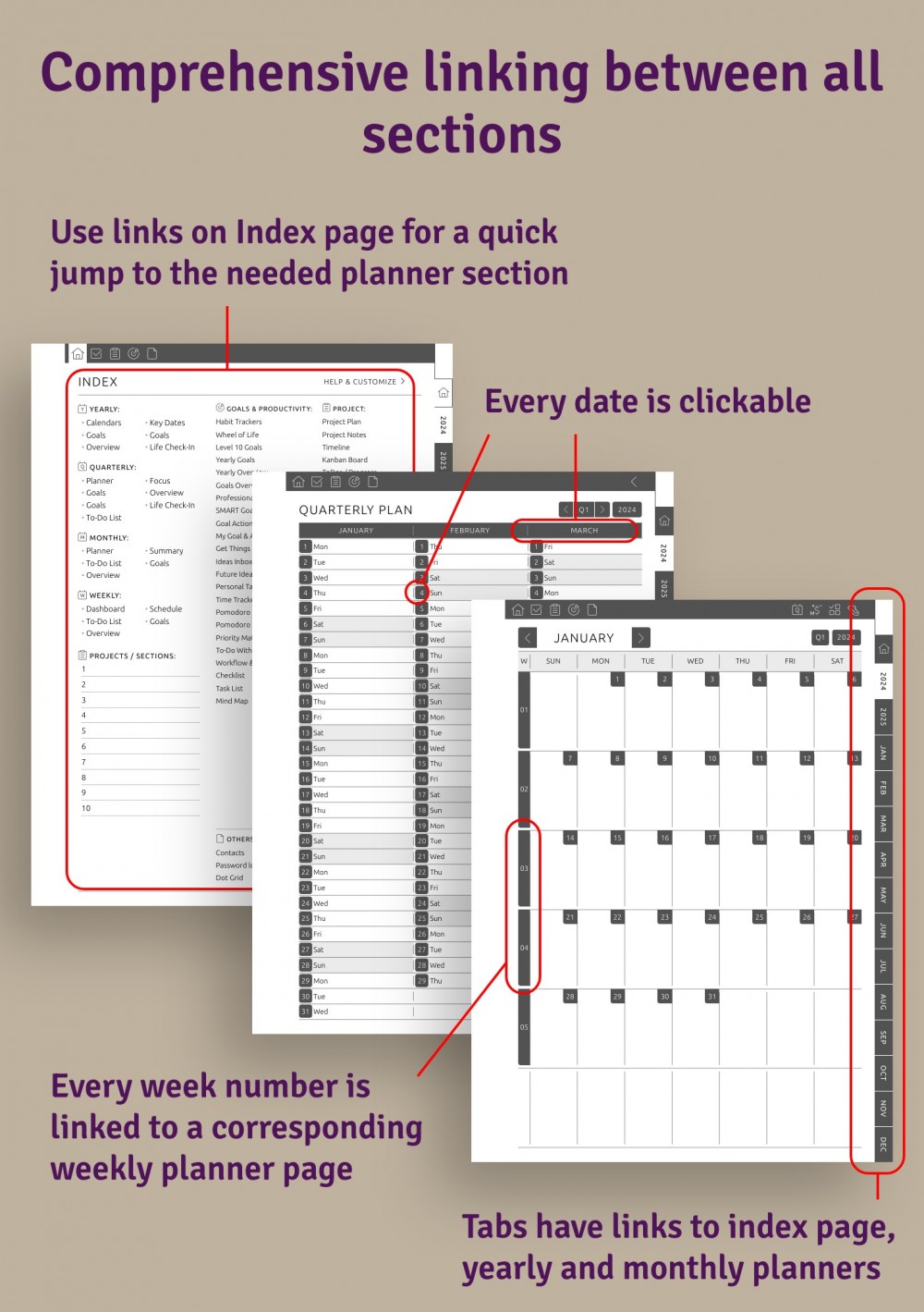 Kindle Scribe Weekly Schedule Planner – Hyperlinked PDF Download
