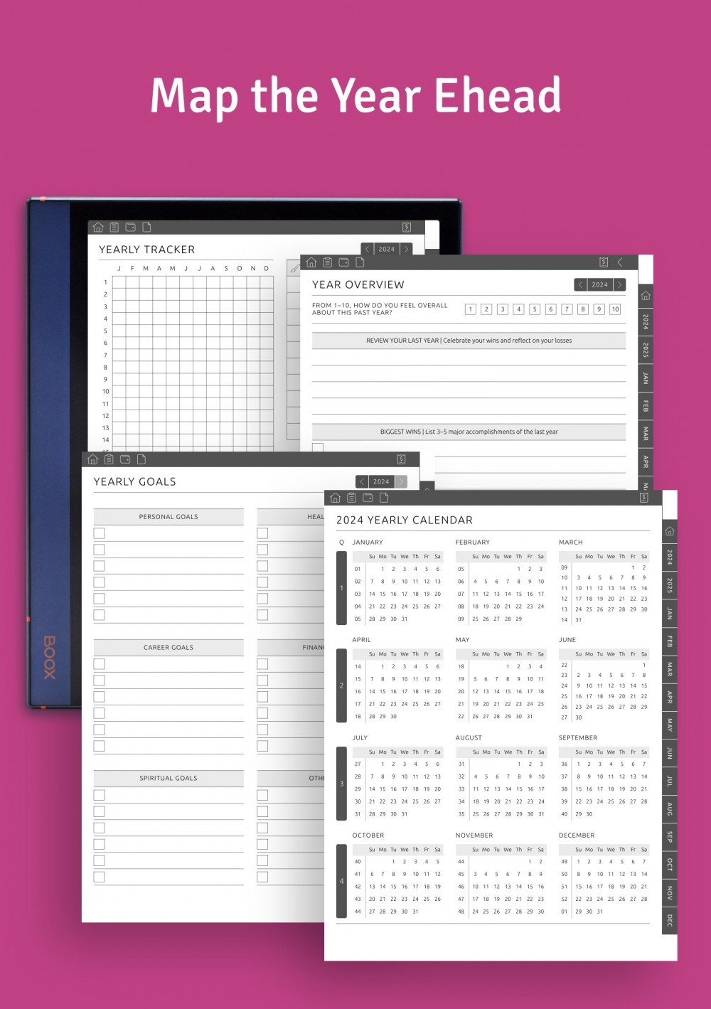 Download Monthly Calendar 2026 - 2031 PDF for ONYX BOOX Note Air