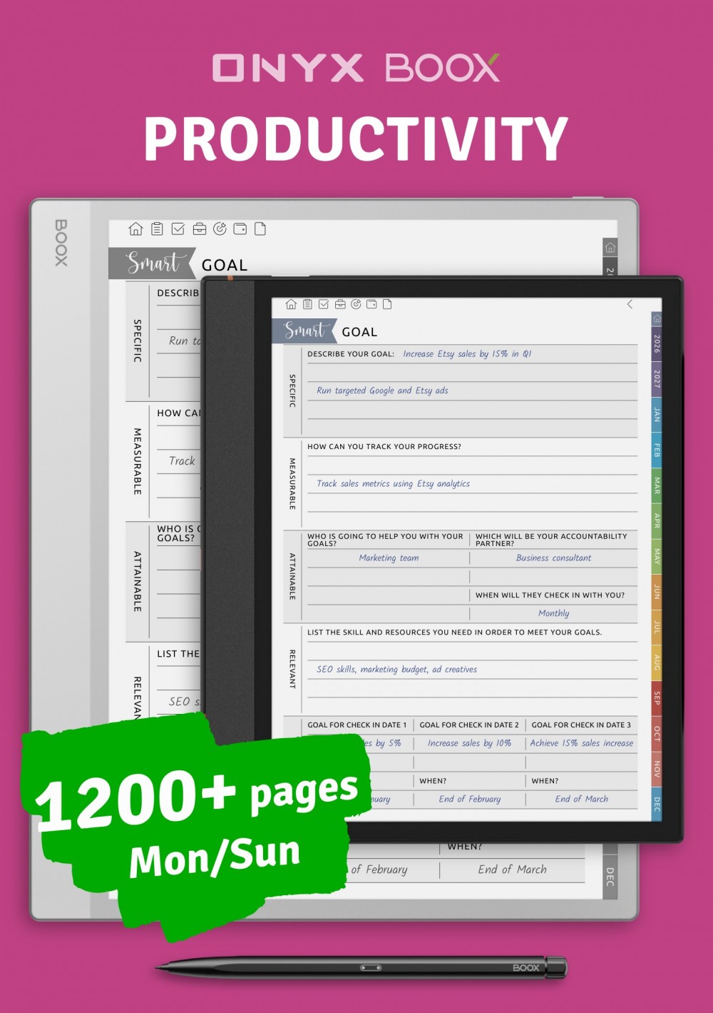 Download Onyx Boox Productivity Planner for Note Air, Tab Ultra, etc.