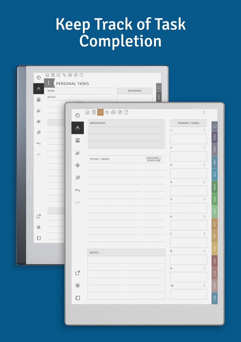 Business Meeting Notes for reMarkable - Customizable Hyperlinked PDF