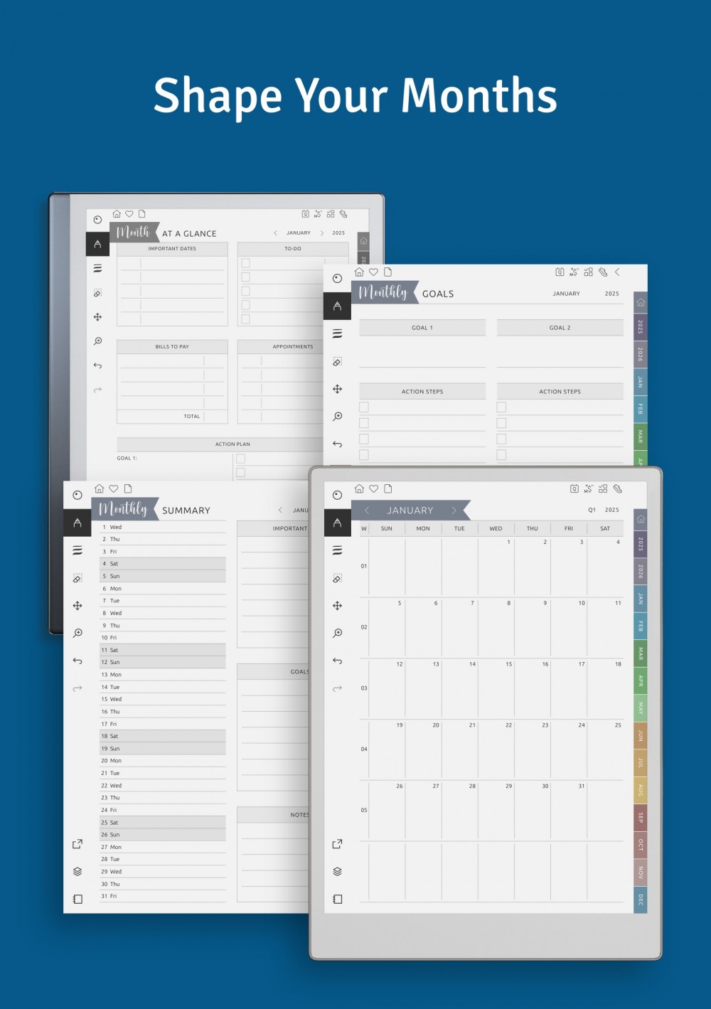 Diary Planner for reMarkable – Get Customizable Hyperlinked PDF