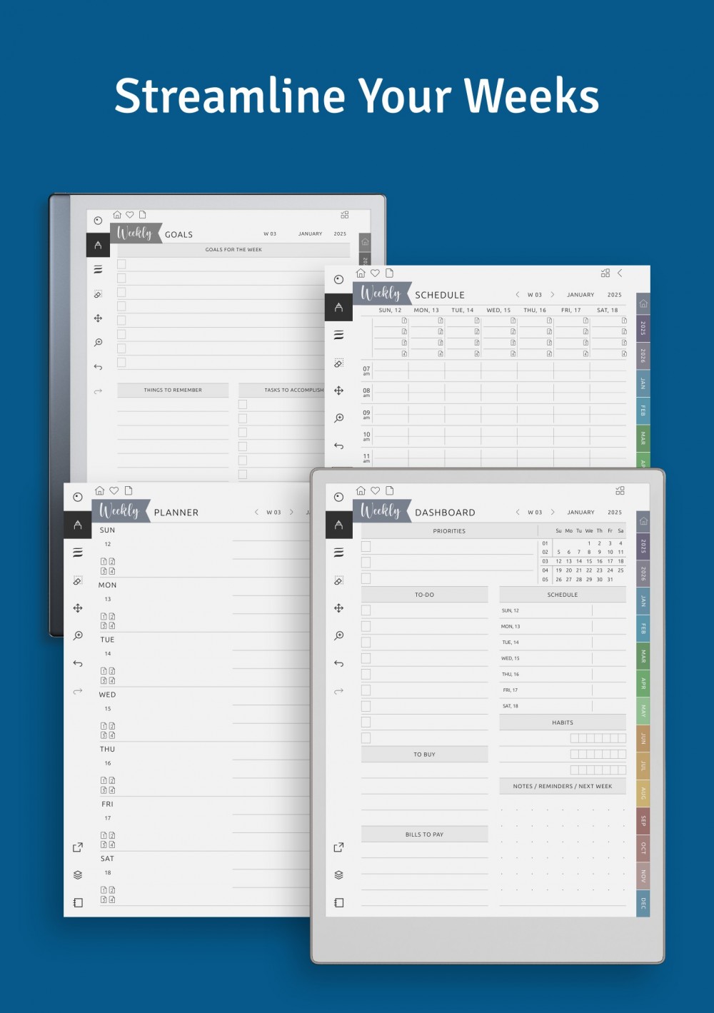 Diary Planner for reMarkable – Get Customizable Hyperlinked PDF